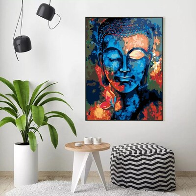 HACAN DIY Pictures By Number Buddha Kits Paint By Numbers Po
