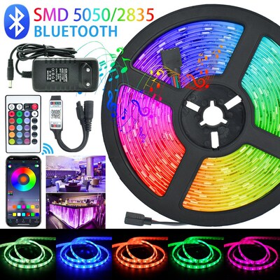 LED Strips Lights Bluetooth Luces Led RGB 5050 SMD 2835 Flex