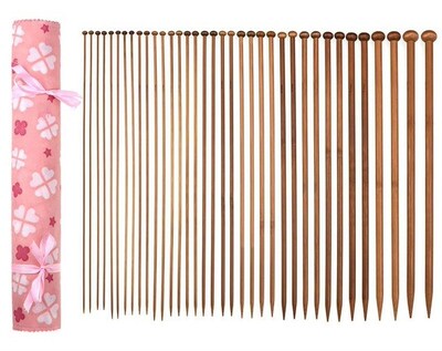36-Pack Bamboo Knitting Needles Kit Beginner  Professional S