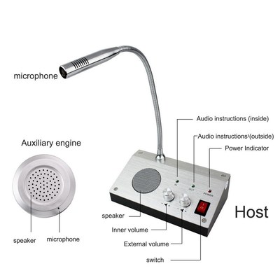 Dual Way Window Walkie Dual Channel Talkie Intercom Externa