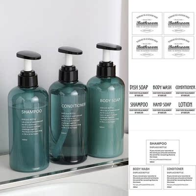 3/4/6pcs Soap Bottles Label Sticker Waterproof Soap Dispense