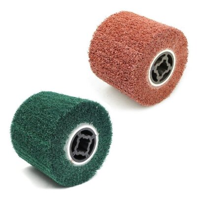 2Pc 120X100X19mm P180/P80 Non-Woven Nylon Flap Brush Satin D