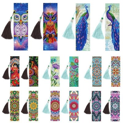 5D DIY Special Shaped Diamond Painting Leather Bookmark Diam