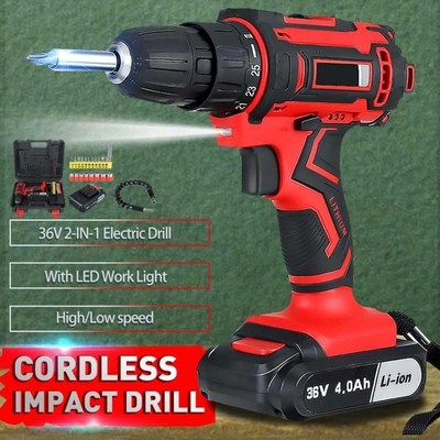 Drillpro 36V 16800mAh Electric Cordless Brushless Impact Dri