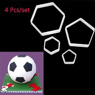 4PCS/Set Soccer Plastic Stencil Cake Desserts Decorating
