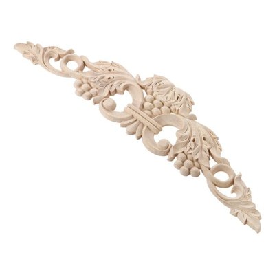 40*9.5cm Wood Flower Onlay Decal Corner Applique Home Furnit