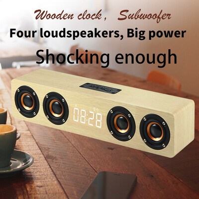 Home Theater Wooden Wireless Bluetooth Speaker Portable Colu