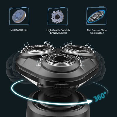 Triple Blade Electric Shaver Male Washable Rechargeable Shav