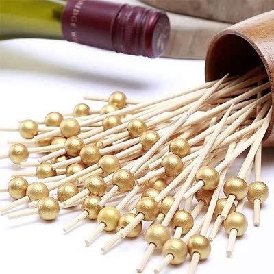 100 Pcs Disposable Bamboo Picks Food Fruit Cocktail Food Ske