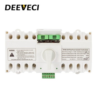 DEEVECI 16A 32A 40A 63A ATSE 220V 4P changeover switch MCB