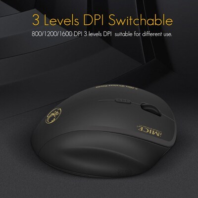 Wireless Mouse Computer 2.4 Ghz 1600 DPI Ergonomic Mouse Pow