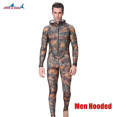 Wo One Piece Lycra Wetsuit Skins Long Sleeve Spearfishing Di