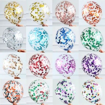12inch shiny confetti balloons transparent paper foil