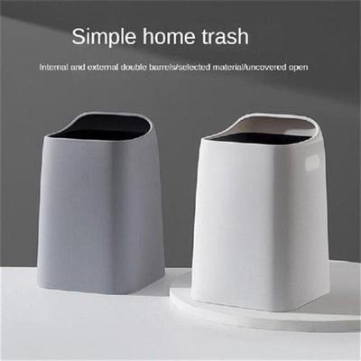 Simple Solid Color Waste Trash Bin Inclined Opening Design