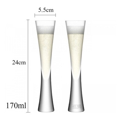 2 Pcs Champagne Glasses Glitter Flutes Clear Cups Bubble Win
