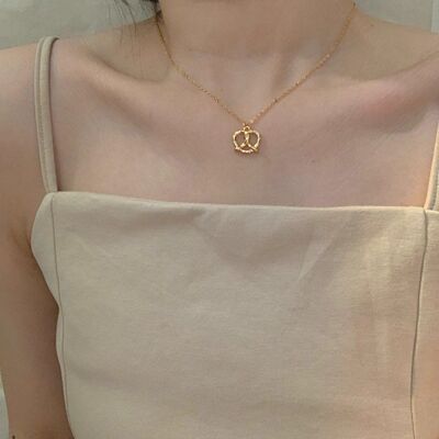 碱水结 金色锆石!四季皆可戴!锁骨链叠戴毛衣链金色项链小众礼物