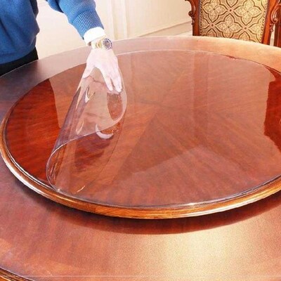 newRound Table Plastic Table Cloth Transparent Round Table
