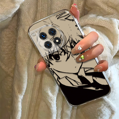 素描奇犽适用一加Ace3Pro手机壳新款PJX110防摔镜头全包男女挂绳创意透明软壳保护套高级感时尚个性小众情侣