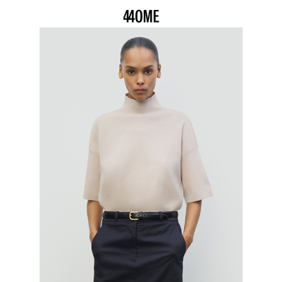 440ME女高领中袖垂感针织衫