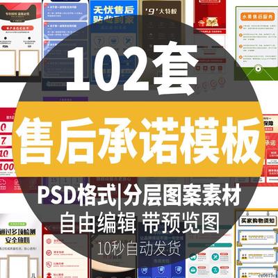 精选高端电商详情页购买须知售后承诺保障服务模板块PSD分层素材