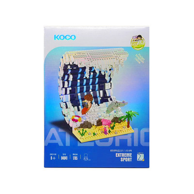 万致KOCO微钻颗粒极限运动系列冲浪滑雪场景成人难度拼装积木摆件
