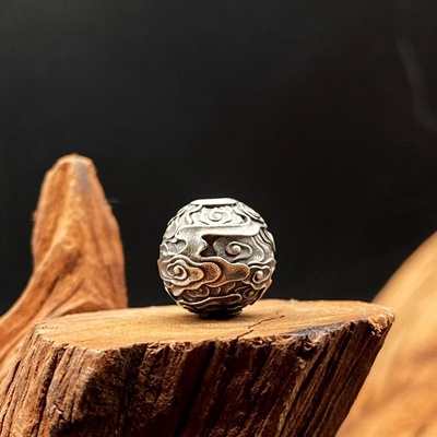 s925纯银腾云隔珠顶珠腰珠手串手持做旧工艺文玩配饰金刚菩提百香