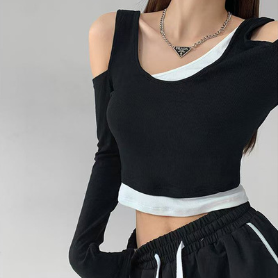 jazz爵士舞上衣长袖短款