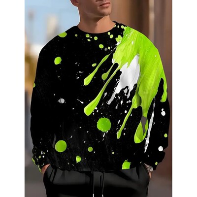 New In Lightning Man Sweater 3D Printed Graffiti Tie-dye Swe