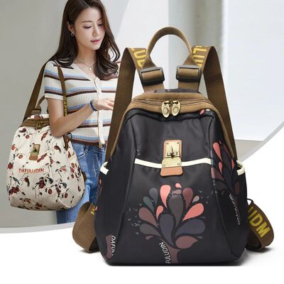 Women's Nylon Backpacks, Large Lightweight Travel Rucksack w