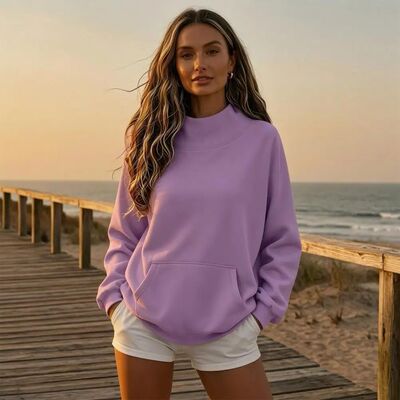 Women Sweatshirt Loose Sweatshirt Women’s Oversized Mock Ne