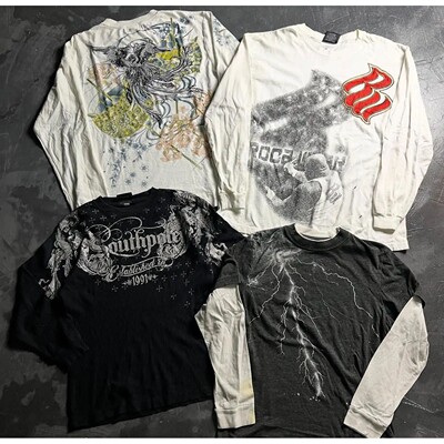 Southpole Long-Sleeved Y2K Tops Tide Rare Products Harajuku