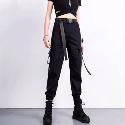 2025 Fashionable Cargo Pants Women Color Matching Ankle Band
