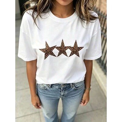 Women's Spring Summer Crew Neck Short Sleeve T-Shirt, Casual