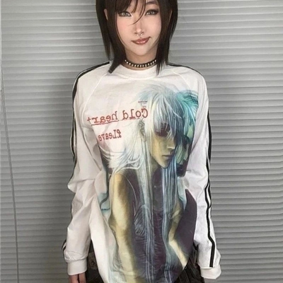 Y2k Aesthetic Gothic Anime Cartoon Print Vintage T-shirt Hip