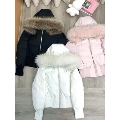 Women Winter Faux Fur Collar Hooded Parka Puffer Jacket Japa