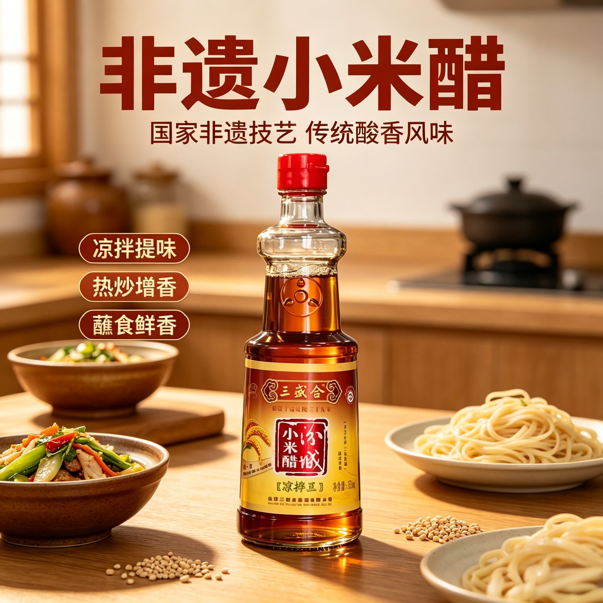 汾城新款米醋三盛合醋原浆酿造食醋家用凉拌饺子醋食用醋粮食醋