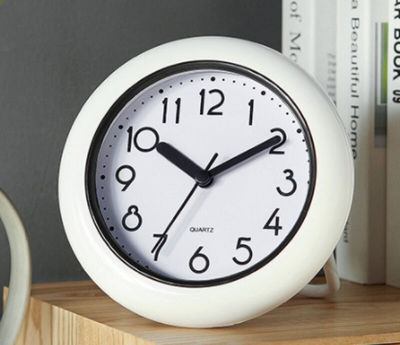 防水钟圆形时钟厨房浴室桌面摆件座钟17.9*17.2*4.4cmFX-018白色