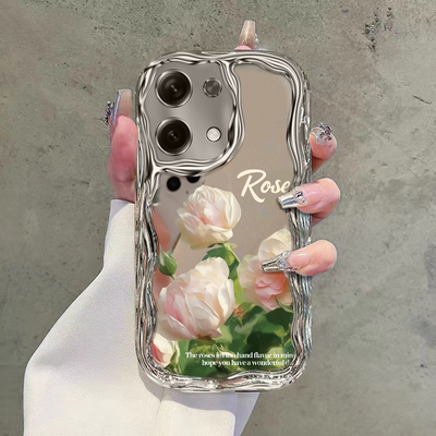 红米note系列艺术轻奢白玫瑰外壳