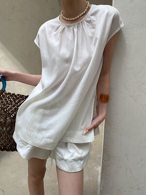 司南 自在松弛 100莱赛尔天丝圆领短袖衬衫抽绳短裤套装 SN8978