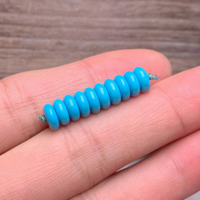 精品蓝色绿松石隔片散珠