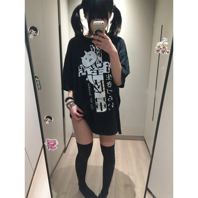 品牌外贸专柜撤回清仓捡漏~高街个性小众印花纯棉男女短袖T恤上衣