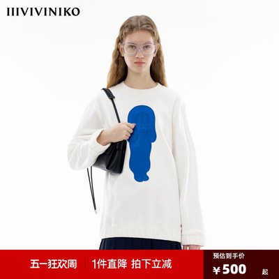 IIIVIVINIKO春季新款「BERTO FOJO联名系列」全棉休闲印花卫衣女