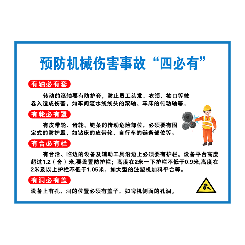 机械伤害预防铁律十二条标识牌
