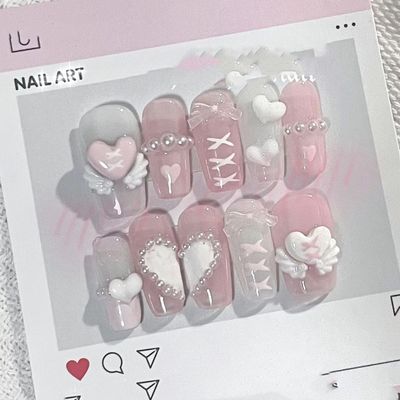 纯手工儿童穿戴甲女童美甲纯手工美甲穿戴甲Aha新款星芒系列美甲