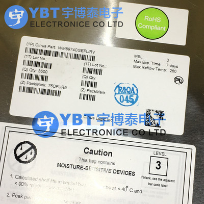 WM8974CGEFL/RV WM8974CG WM8974 QFN24 WOLFSON欧胜 接口芯片