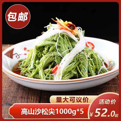 高山沙松尖1000g*5特色火锅凉拌小炒素菜酒店餐饮商用半成品食材