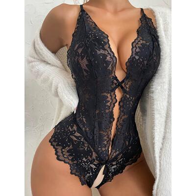 Fun lingerie Sexy lace perspective one piece lingerie
