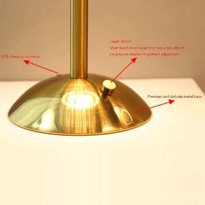 3 Colors LED Crystal Table Lamp Dimmable Bedside Night
