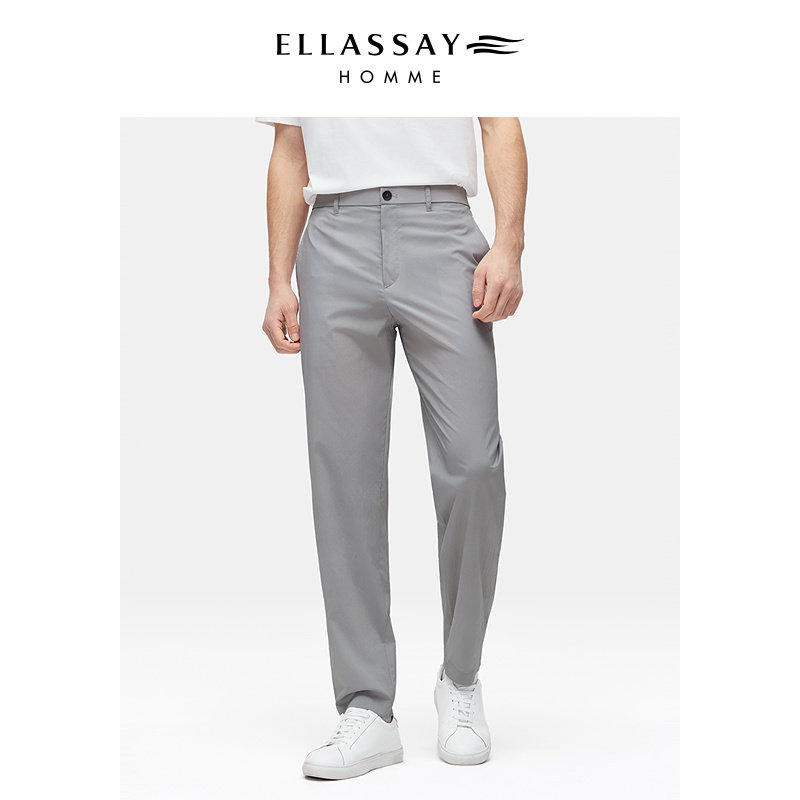 ELLASSAY歌力思男装26新款丝锦防水半松紧透气西装裤EME371K01500