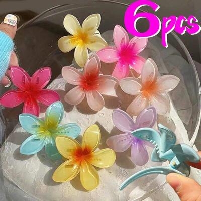 1/6Pcs Egg Flower Hair Clips 4/7cm for Women Beach Vacation